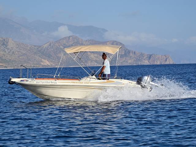Boat Rental Prestige 550 30Hp in Peleochora Chania South Crete